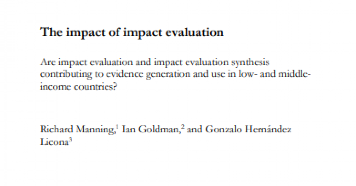 The impact of impact evaluation | EvalForEarth